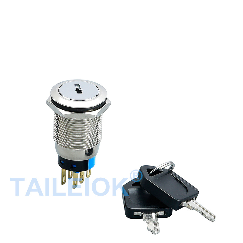 19/22mm Stainless Steel Shell Push Button Elevator Key Switch - TAILEIOK